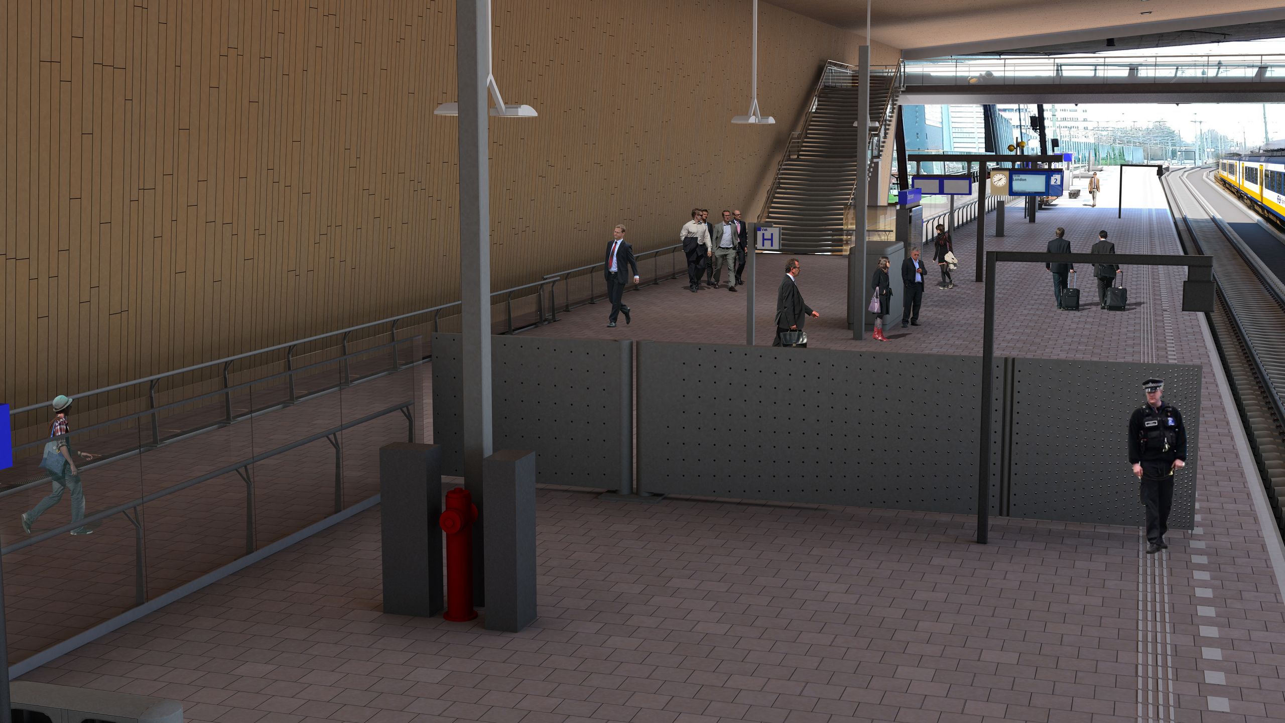 Perron 1 Rotterdam Centraal voorlopig tussen bouwhekken voor Eurostar ...